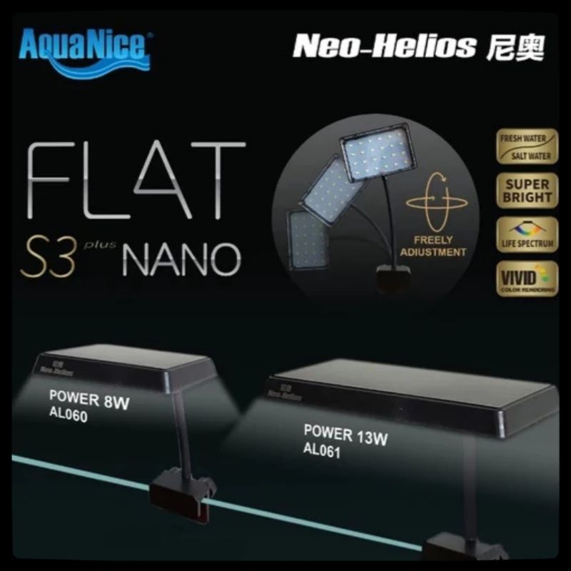 Neo Helios Flat Nano S3 (8W / 13W) Full Spectrum LED Planted Tank ...