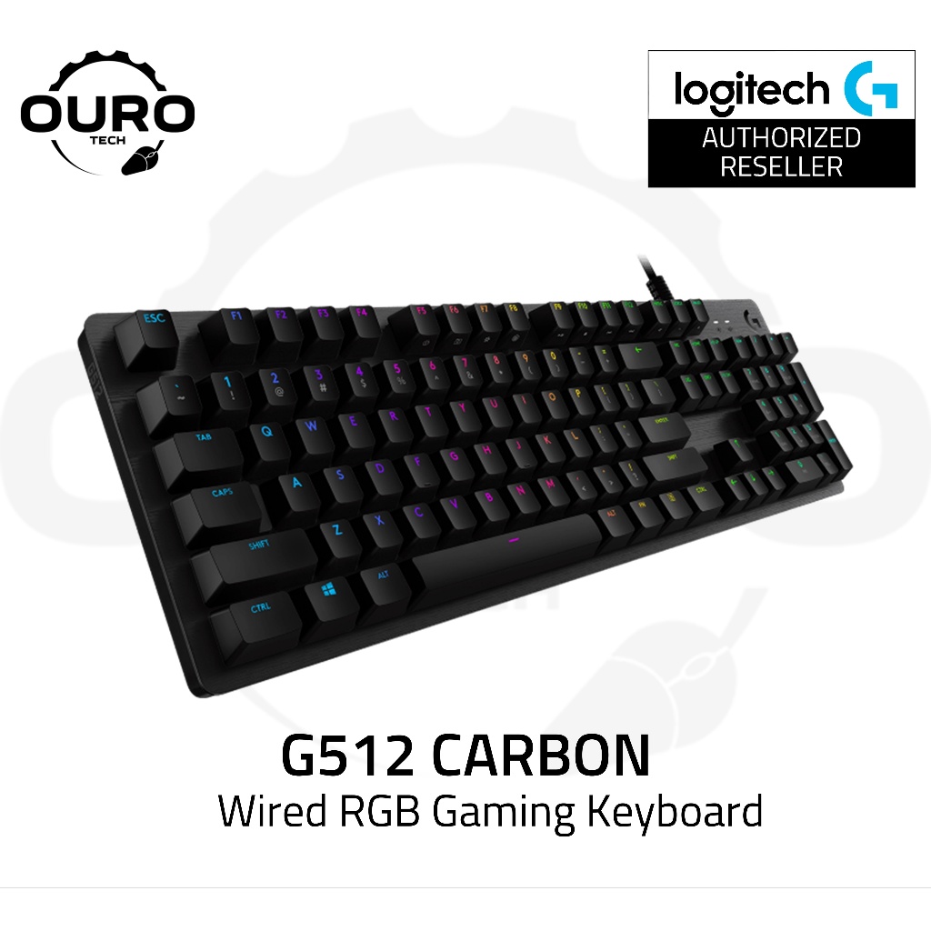 LOGITECH G512 CARBON MECHANICAL RGB LIGHTSYNC GX SWITCH ALUMINIUM ...