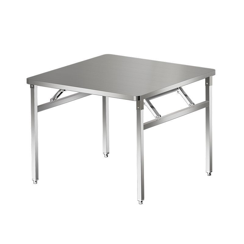 Extra thick stainless steel folding table, square table, square dining ...