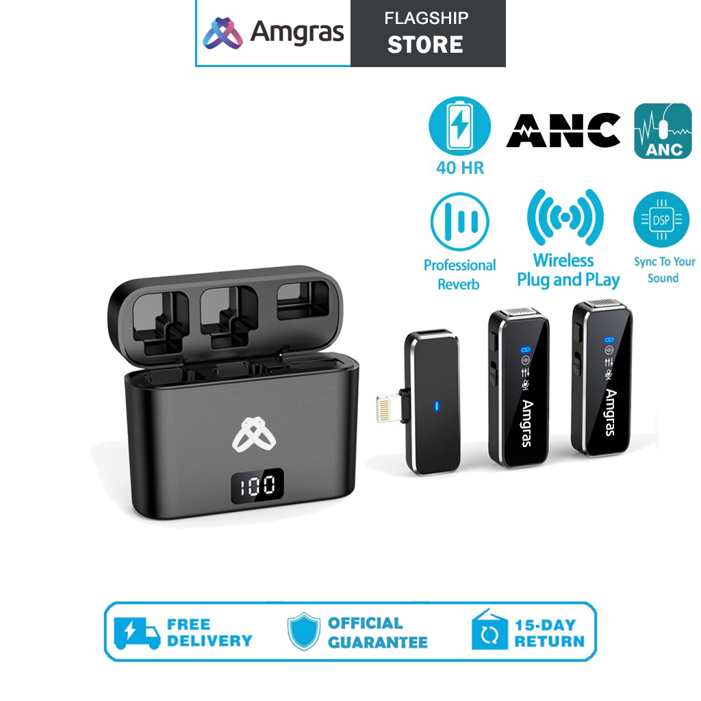 Amgras SoundMeta III Pro ANC Wireless Lavalier Microphone With ANC ...