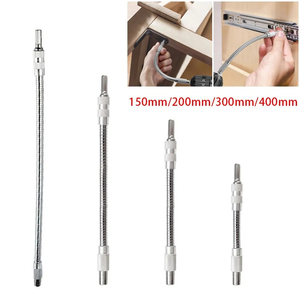 MKR 150mm 200mm 250mm 300mm 400mm Flexible Drill Shaft Extension Metal ...