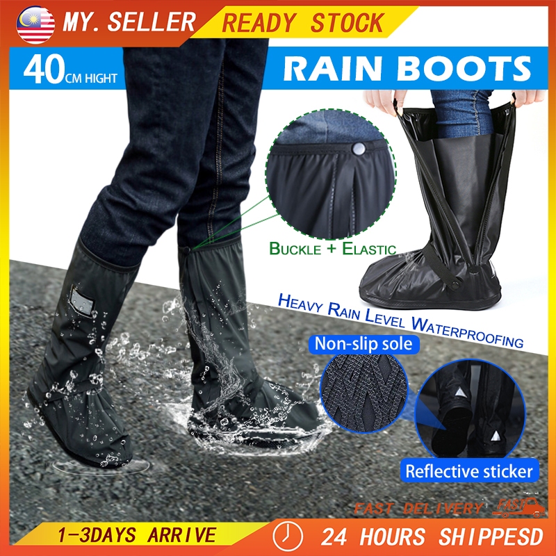 (1 Pair)Premium Double-Layer Rain Boot Anti-Slip Boot Hujan kasut Rain ...