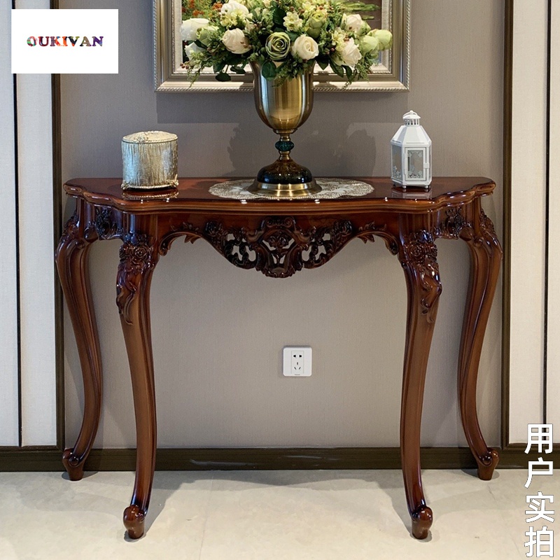 Luxury Console Table Solid Wood European Style Entrance Hall Corridor ...