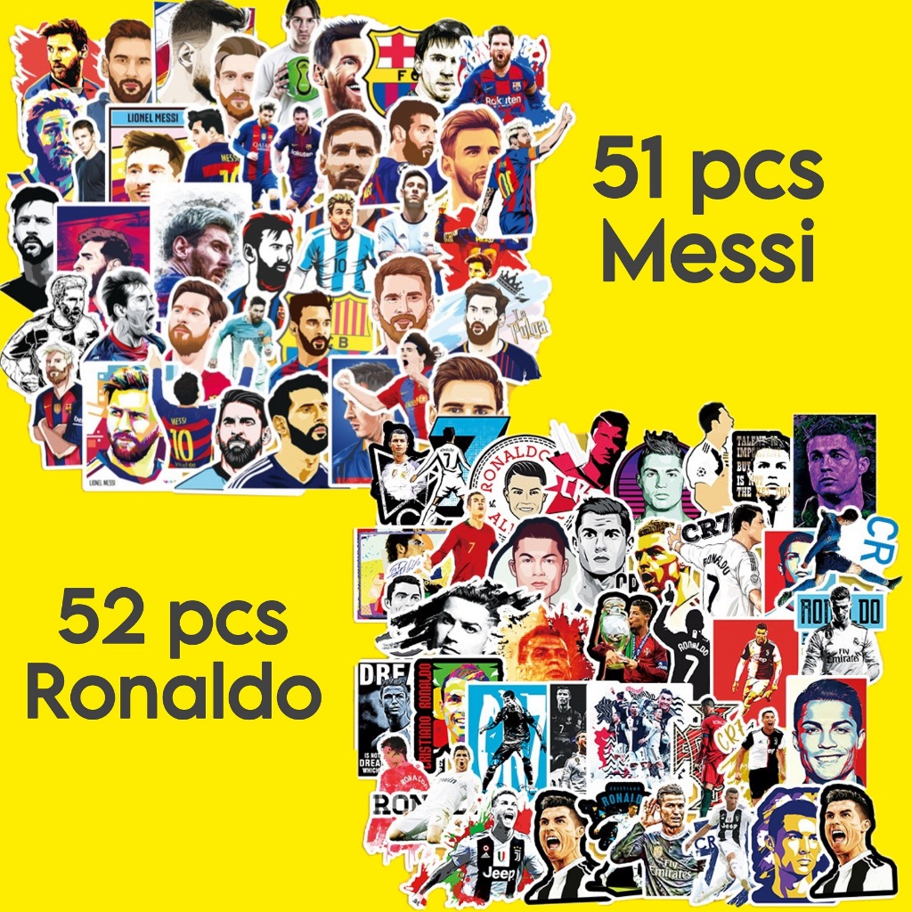 51PCS MESSI & RONALDO Fans Vinyl Decal graffiti STICKERS bomb for ...