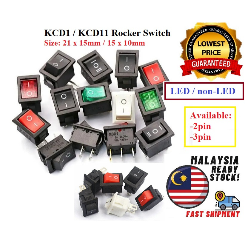 On Off Switch Square Rocker Toggle Switch 6A 250V / 10A 125V Toggle ...
