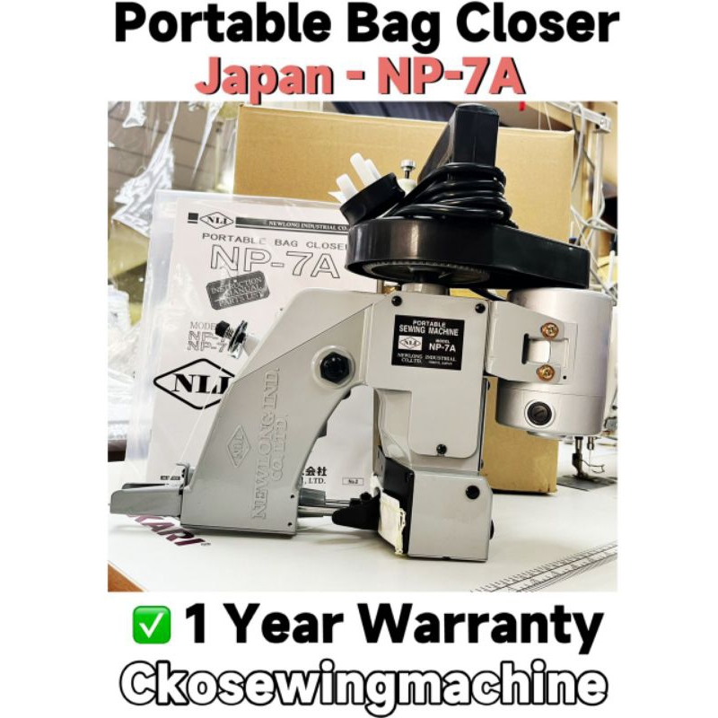 JAPAN NewLong Portable Bag Closer Sewing Machine / NP-7 Bag Closer ...
