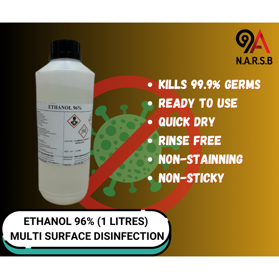ETHANOL 96% (1 Liters) MULTI-SURFACE DISINFECTION | Shopee Malaysia ETHANOL 96% (1 Liters) MULTI-SURFACE DISINFECTION | Shopee Malaysia