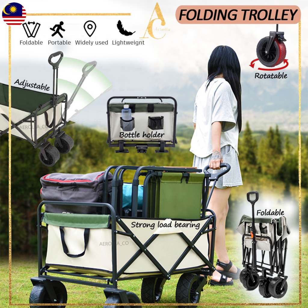 [NEW]Outdoor Wagon Trolley Camping Trolley Foldable Cart Tool Truck ...