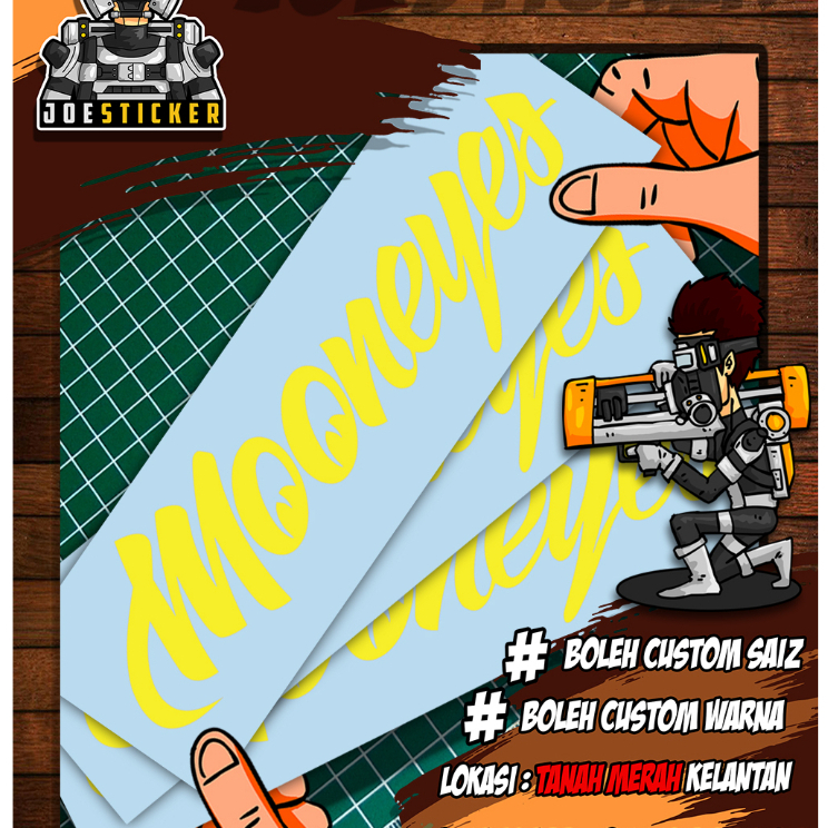 STICKER MOONEYES PELBAGAI SAIZ. SANGAT SESUAI UNTUK DITAMPAL PADA ...