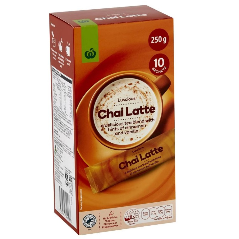 Woolworths Luscious Chai Latte 10 Sachets Delicious Tea blend with ...
