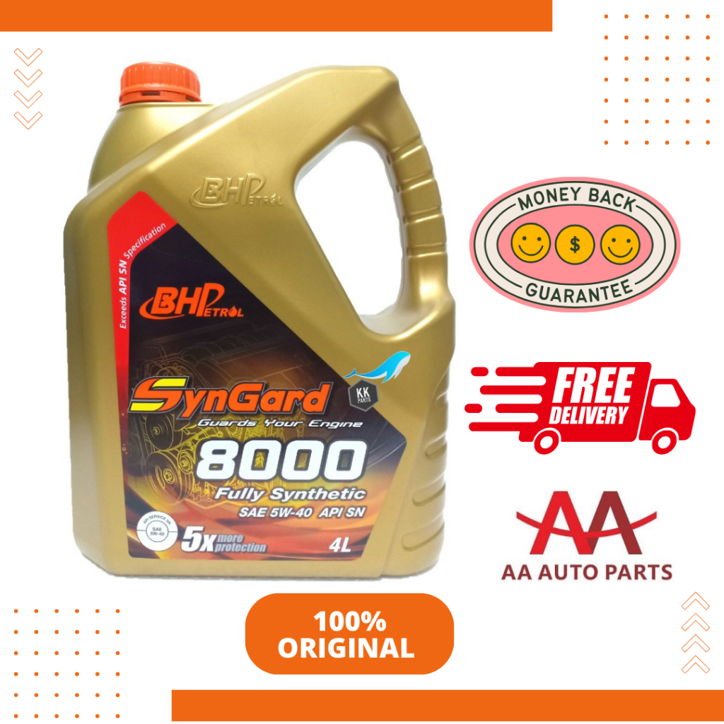 100% Original BHP Syngard 8000 5W40 Fully Synthetic Engine Oil [4L ...