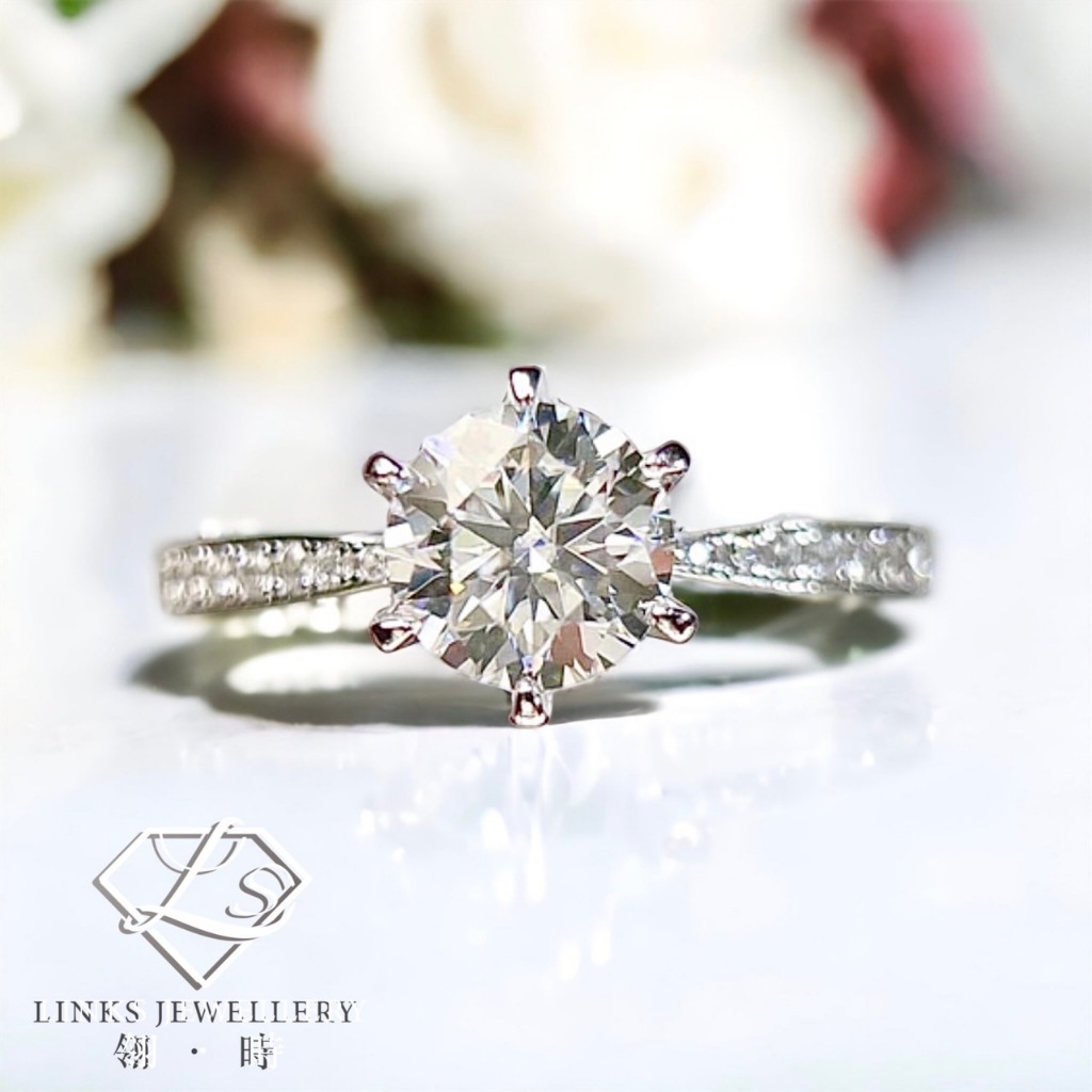 [Real Moissanite]Can Pass Diamond Test 18K Gold Classic Microset Six ...