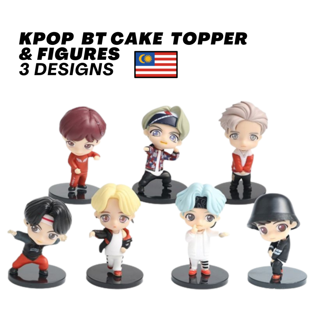 7Pcs/set Tiny Tan BTS Figure Deco Cake Topper Hiasan Kek BTS Kpop Merch ...