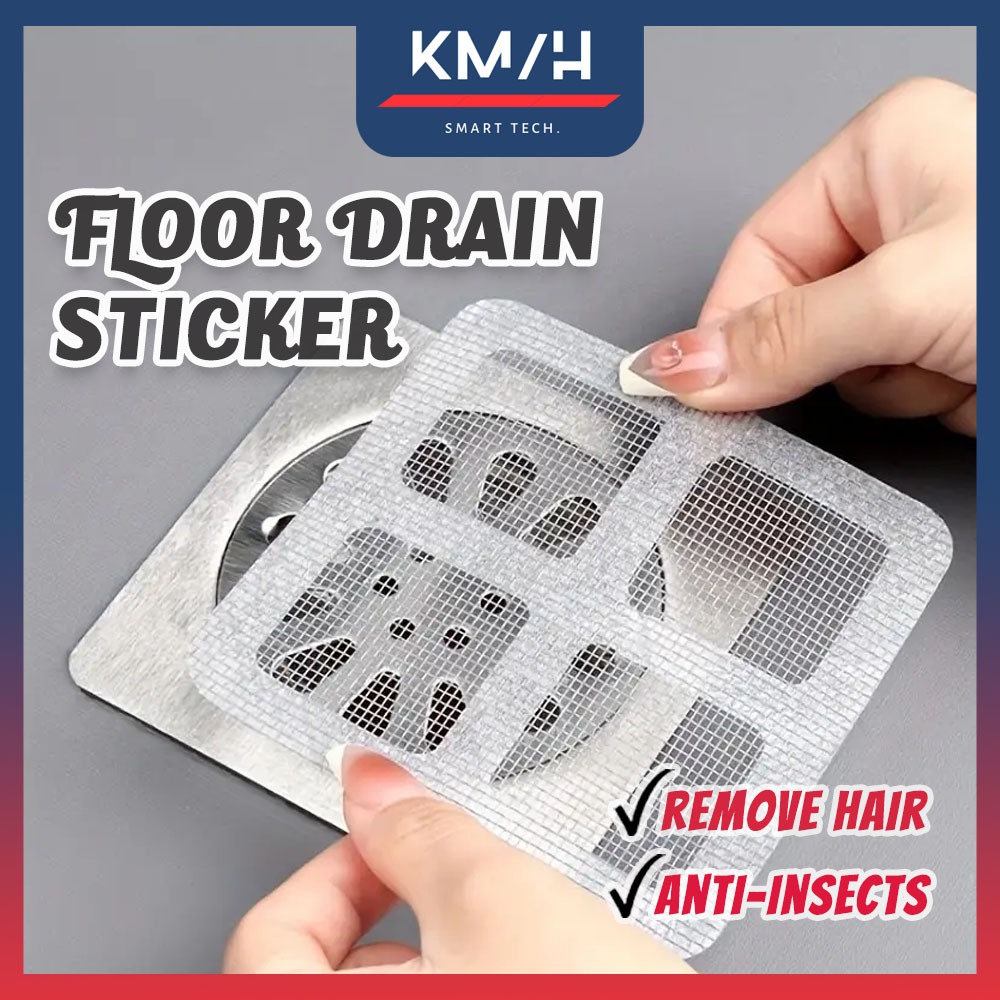 KMH 10pcs Floor Drain Sticker Anti Insect Self Adhesive Bathroom Hair ...