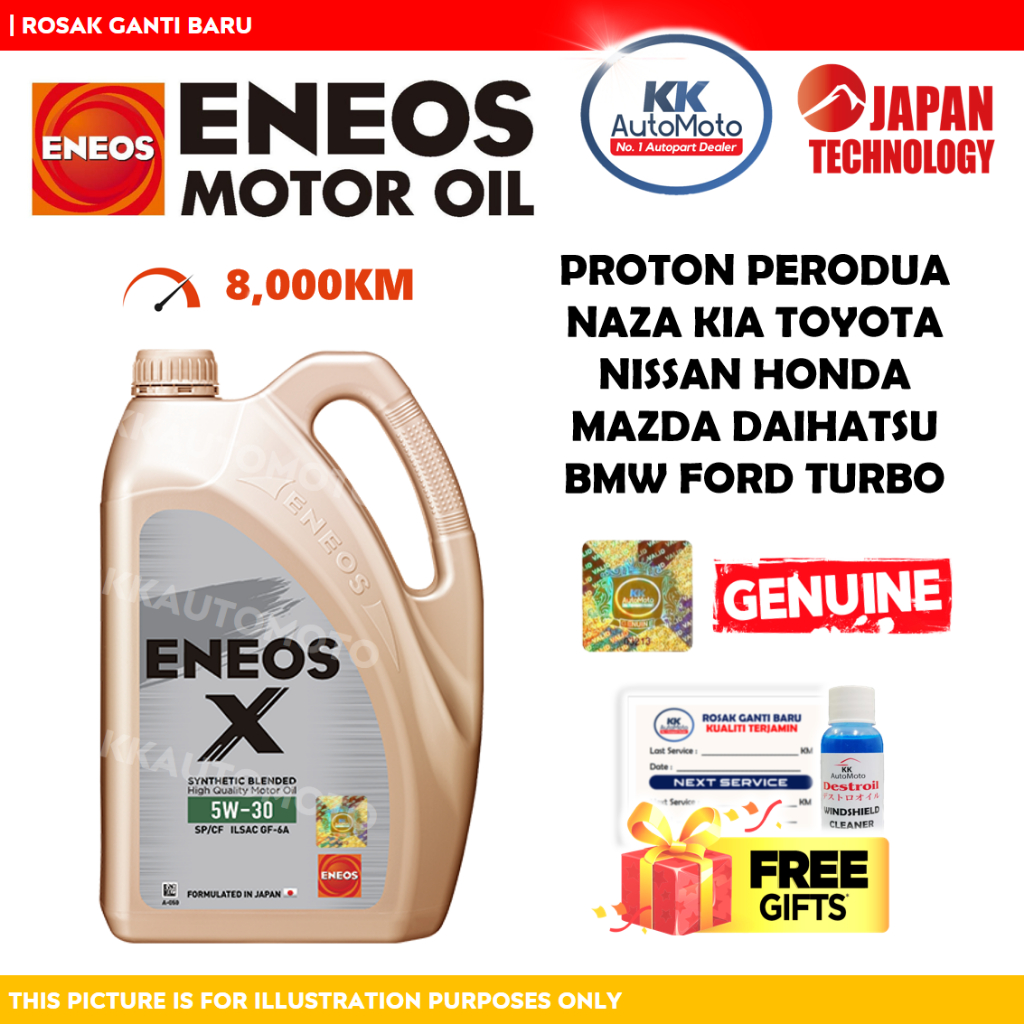 Genuine ENEOS X Semi Synthetic SP 5W30 5W-30 Japan Formula Engine Oil ...