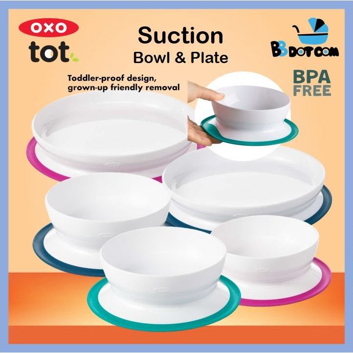 OXO TOT Alat Makan Bayi Pinggan Mangkuk Utensil Sticky & Stay Suction ...