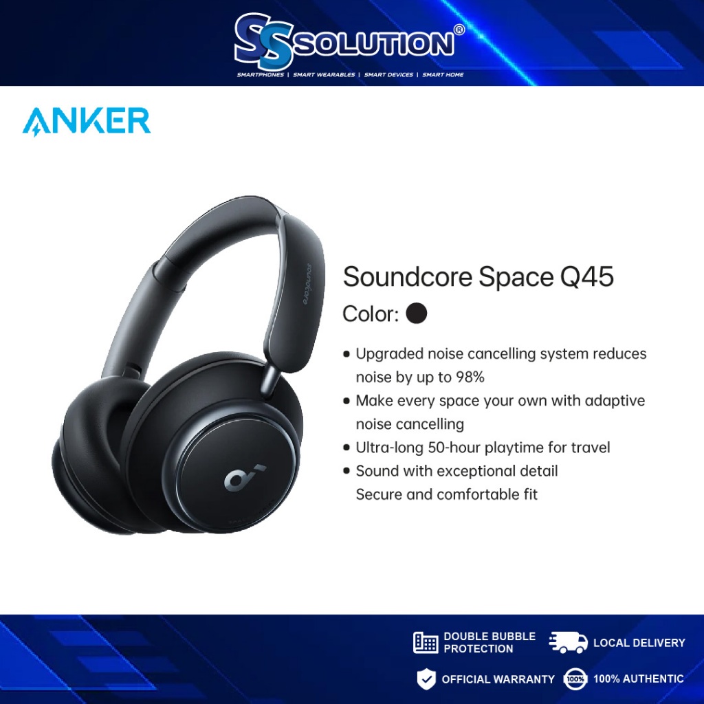 Anker Soundcore Space Q45 Wireless Headphones 45-hr Playtime | Shopee ...
