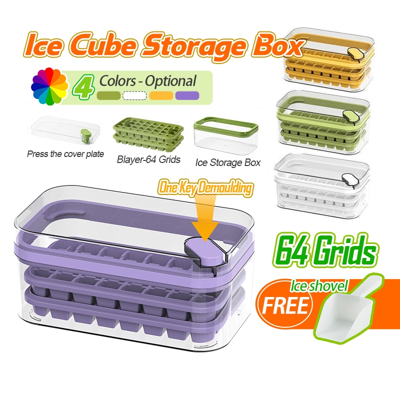 64grid Double Deck Silicone New ICE Cube Maker Mould, ICE Cube Tray ...