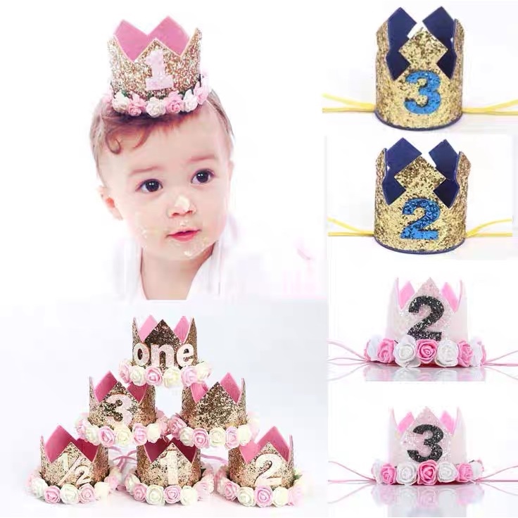 Ready Stock INS Cute Happy Birthday Crown Number 1/2/3 Party Hat Props ...