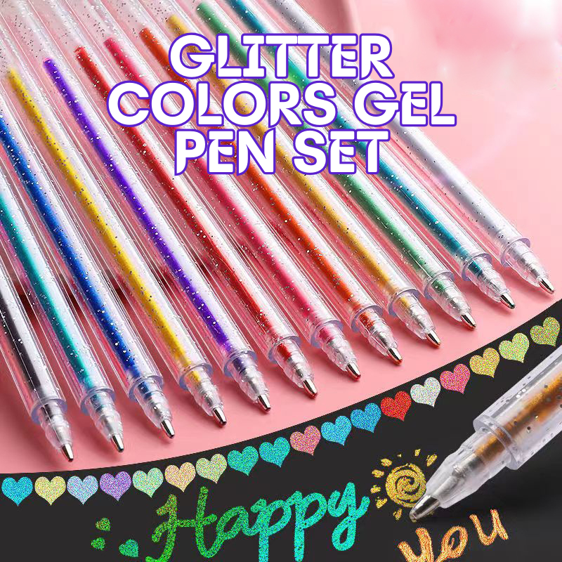 8/12/18 pcs Glitter Gel Pens Colors Pen Marker Scrapbook Journal ...