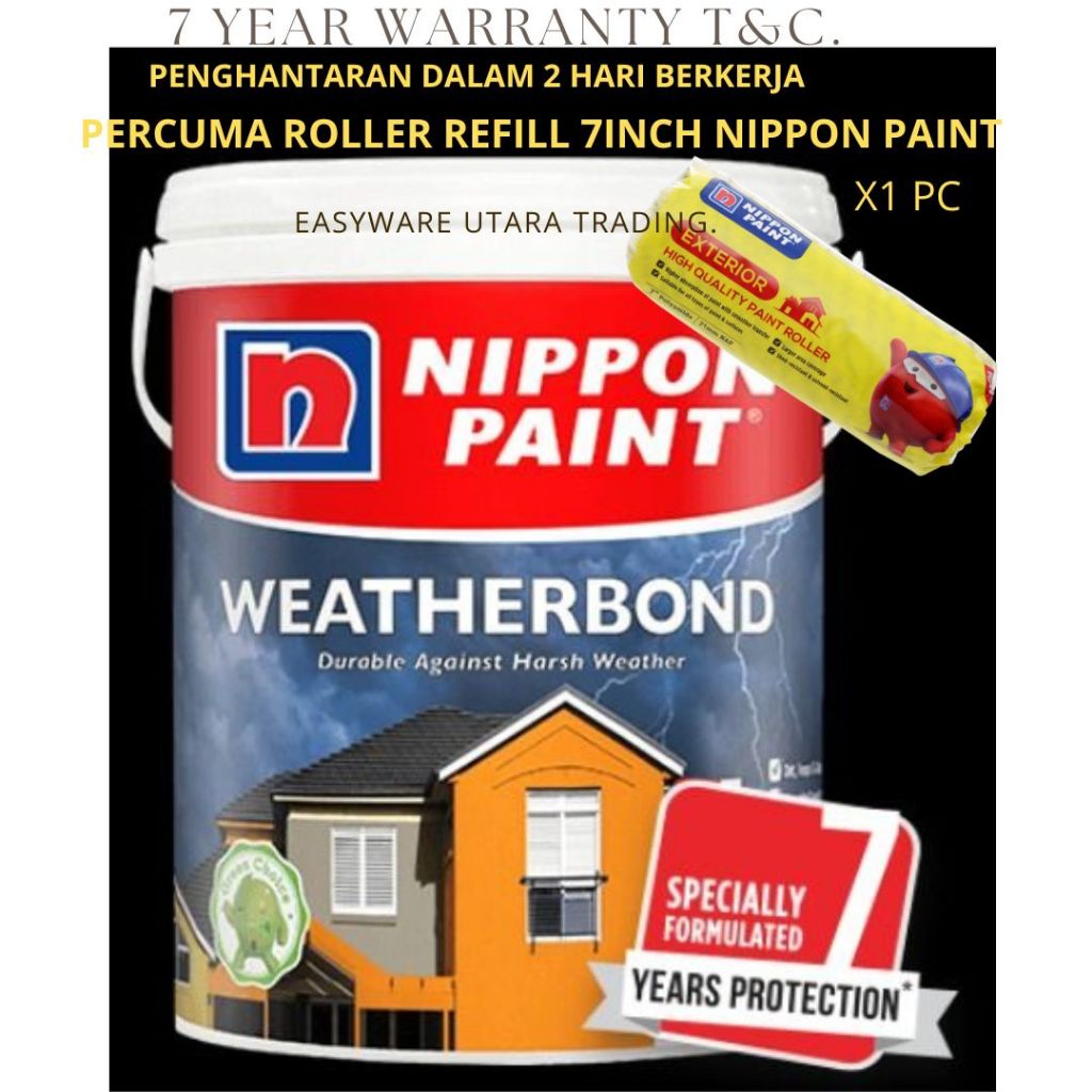 NIPPON WEATHERBOND (WB) EXTERIOR PAINT , CAT LUAR RUMAH, WEATHERPROOF ...