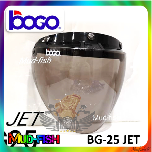 BOGO BG25 JET TAJAM 3 BUTTONS VISOR TINTED / DARK GREY | Shopee Malaysia