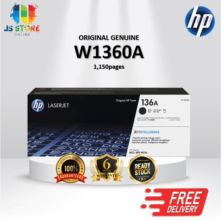 HP 136A (W1360A) Black Original LaserJet Toner Cartridge | Shopee Malaysia