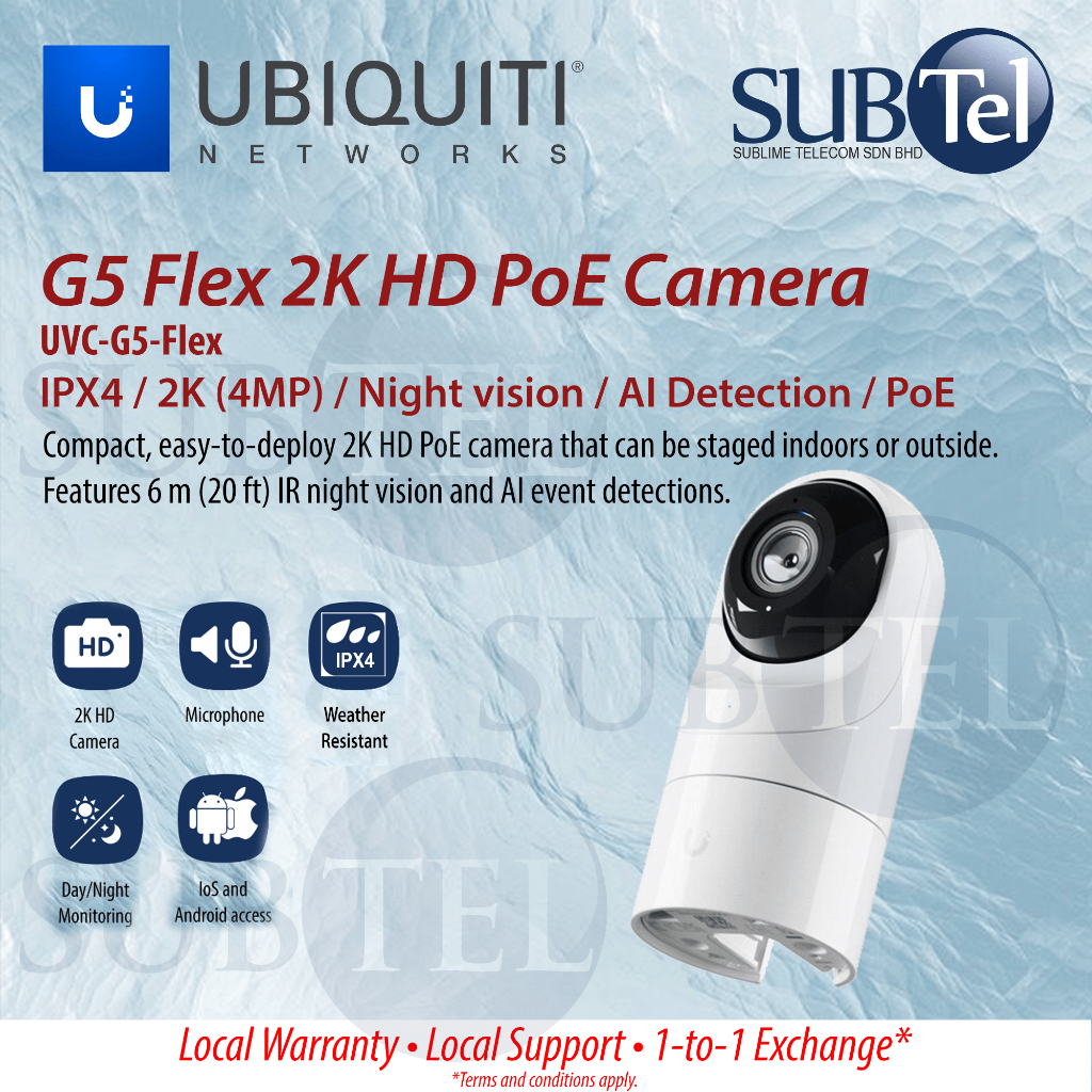 Ubiquiti G5 Flex UVC-G5-Flex IPX4 2K(4MP) PoE Camera 6m IR Night Vision ...