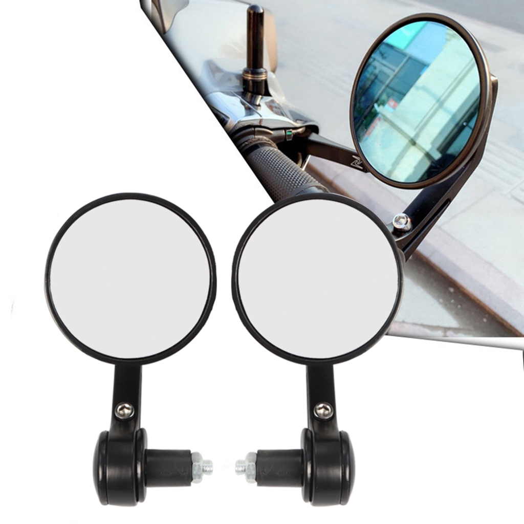 Motor Side Mirror 7/8 22mm Handle Bar End Mirror Motorcycle Round Alloy ...