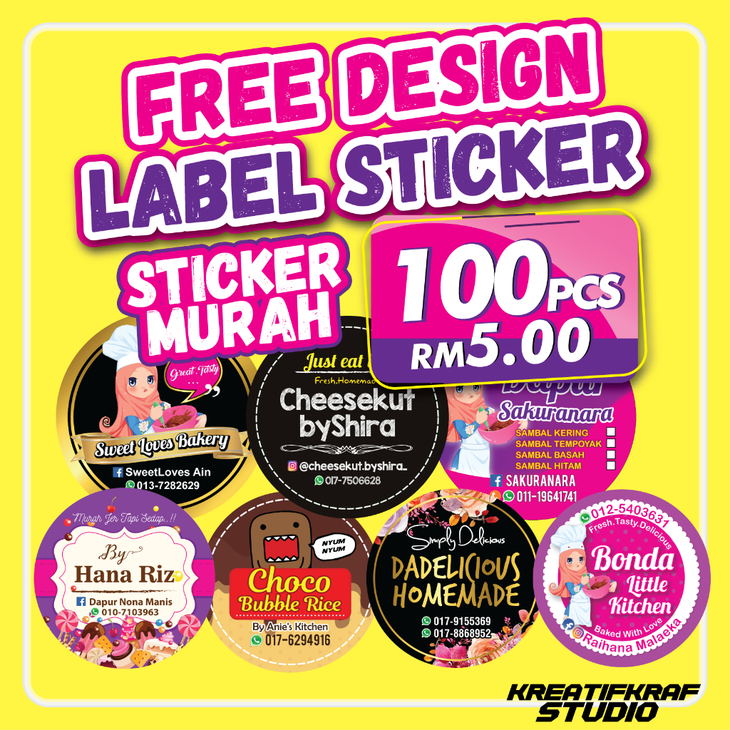 STICKER LABEL PRODUK FREE DESIGN MURAH CANTIK MODEN TERKINI CEPAT ...