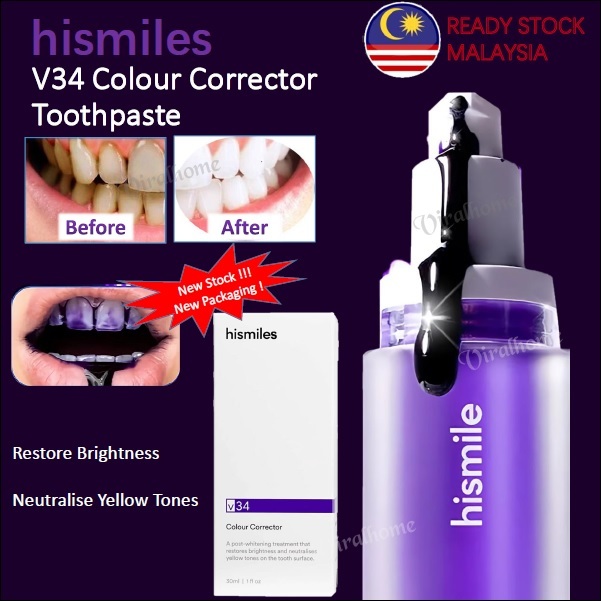 Hismiles V34 Colour Corrector v34 Purple Toothpaste My Smile Teeth ...