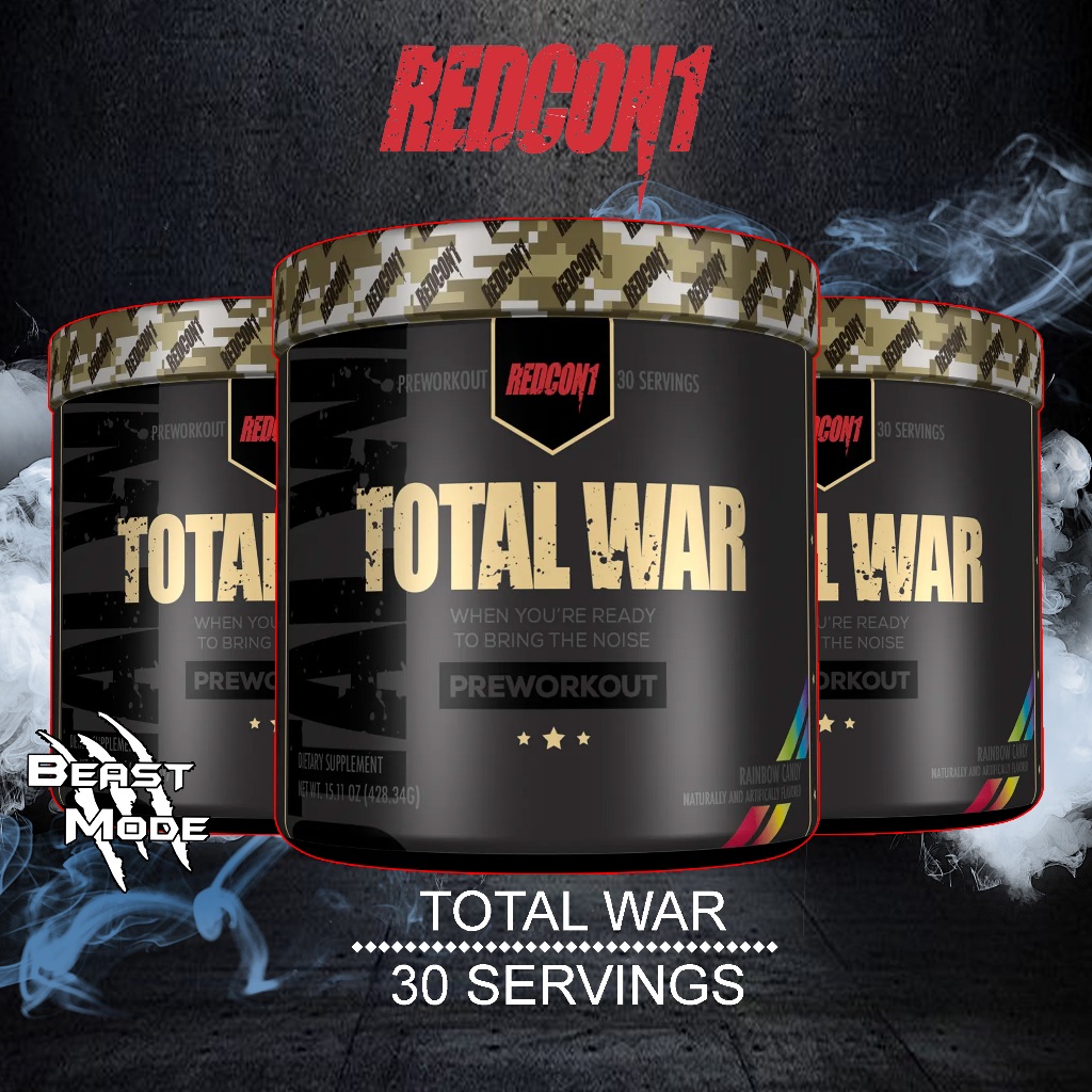 Redcon1 Total War Pre Workout 30 Servings ( FULL DOSAGE PREWORKOUT ) 30 ...