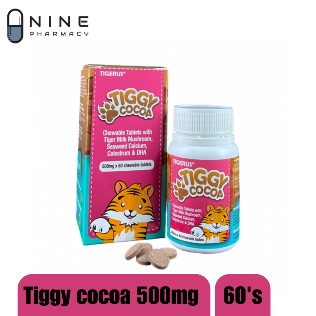 TIGERUS® TIGGY COCOA Chewable Tablets with Tiger Milk Mushroom, Seaweed ...