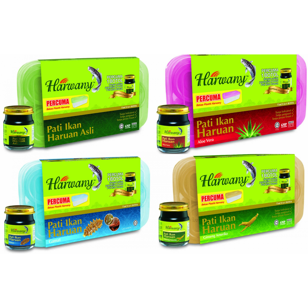 Harwany Pati Ikan Haruan Asli, Gamat, Ginseng, Aloe Vera (6+1botol ...