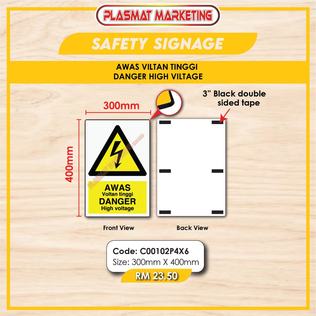 Safety Sign. Awas Voltan Tinggi / Danger High Voltage | Shopee Malaysia