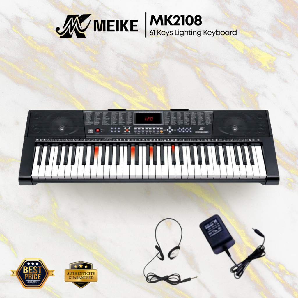 MEIKE 61 Keys Lighting Electric Keyboard - (MK2108 / MK 2108 / MK-2108 ...