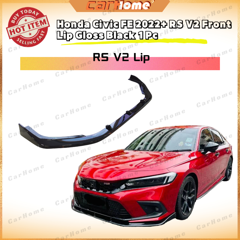 Honda Civic FE 2022 2023 Lips Hadapan Diffuser RS V2 / Honda Civic Thai ...