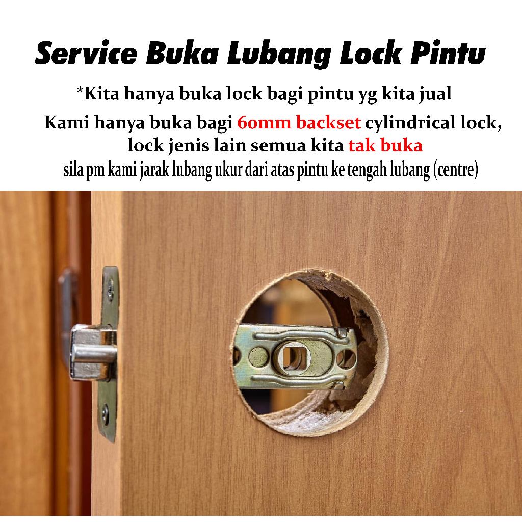 Servis Buka Lock Pintu Kayu (60mm back set cylindrical lock shj) atau ...