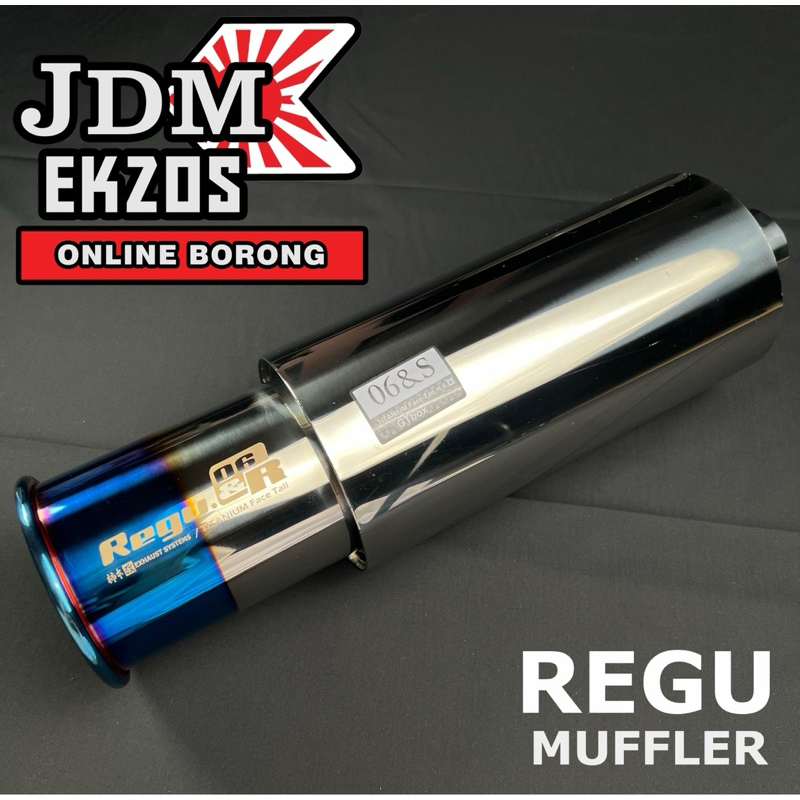 Tabung REGU Ekzos Exzos Muffler Straight Flow Bass JDM untuk Perodua Myvi Bezza Axia Ativa Saga ...