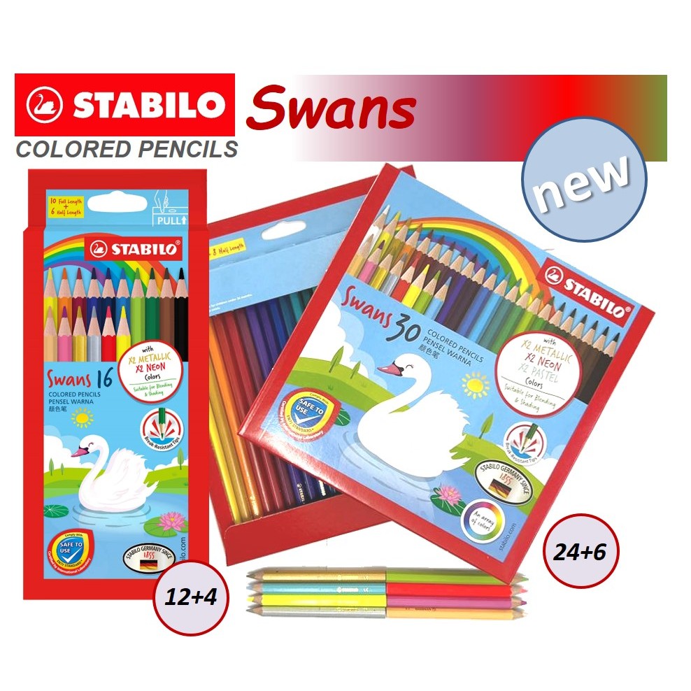 Stabilo Swans Color Pencils 30 Colors All New Rainbow Colour Pencils ...