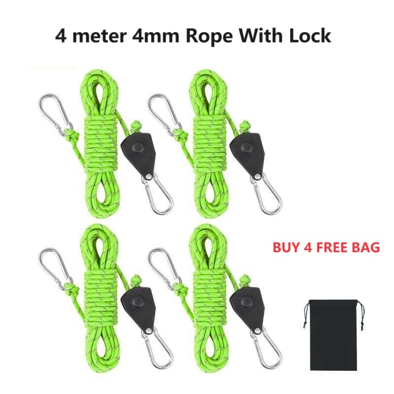 Outdoor Camping Tent 4 meter Pulley Adjuster Rope Buckle Reflective ...