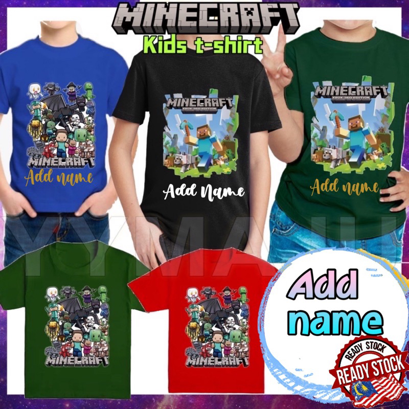 🇲🇾YYMAJU🇲🇾 Minecraft kids tshirt baju budak Minecraft gift custom made ...