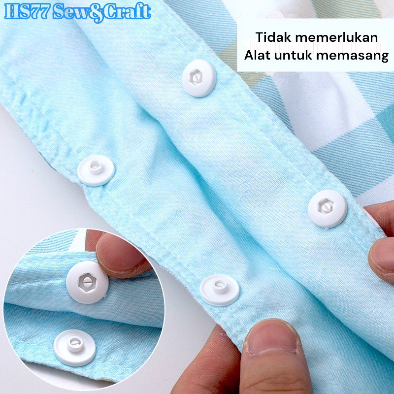 [ 1set & 5 set in pack ] No sew snap button/ butang ketip tidak perlu ...
