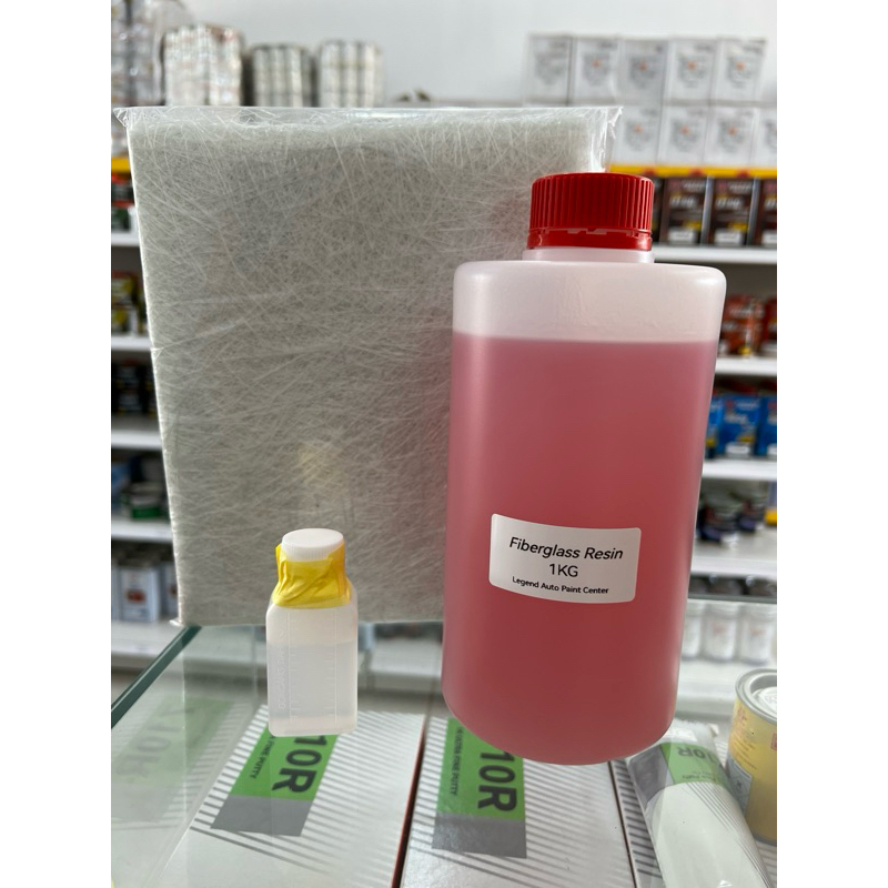 Fiberglass Resin/Gum Fiber/Kain Fiber Mat/Resin/Fiber 1KG(Set 3 in 1 ...