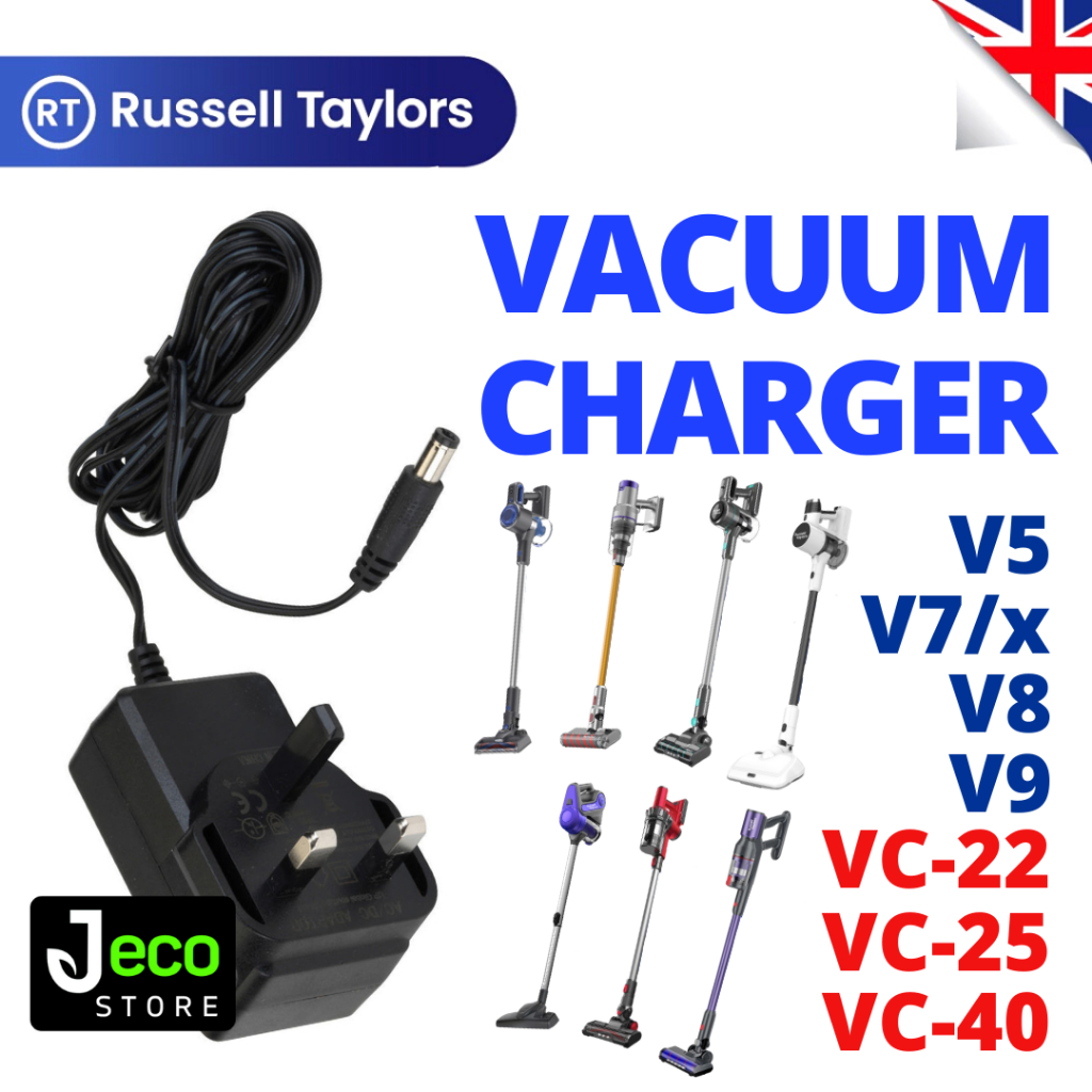 Russel Taylors Cordless Vacuum Charger Battery Charging Adapter for V5 ...