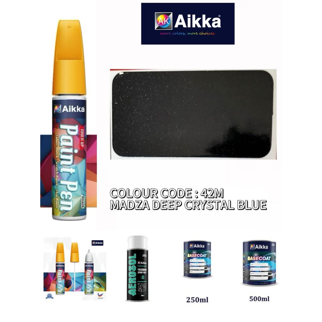 AIKKA MAZDA 42M / DEEP CRYSTAL BLUE / CAR PAINT / TOUCH UP PAINT / DIY ...