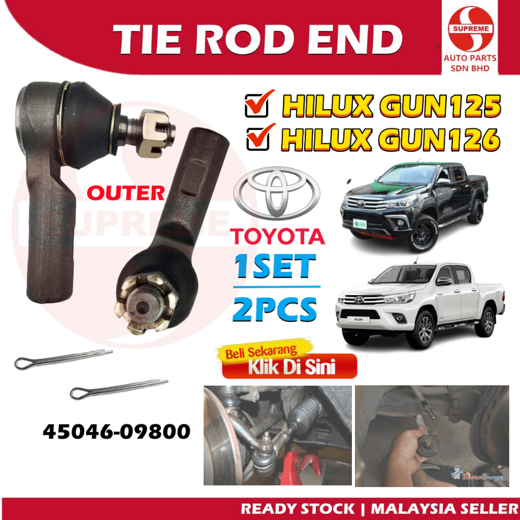 S2U Steering Rack Tie Rod End Outer Inner Toyota Hilux GUN125 GUN126 ...
