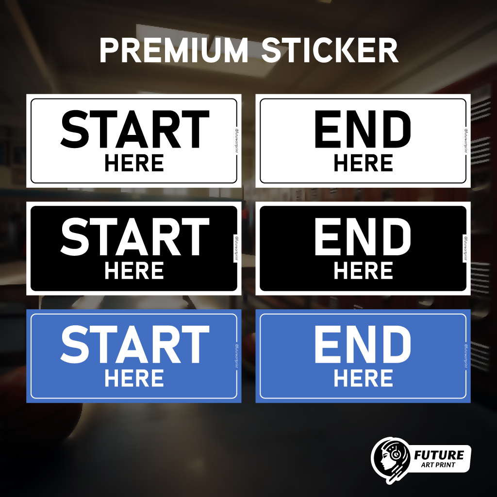 Start Here and End Here. Premium Sticker Sign Notice Signage. Enter ...