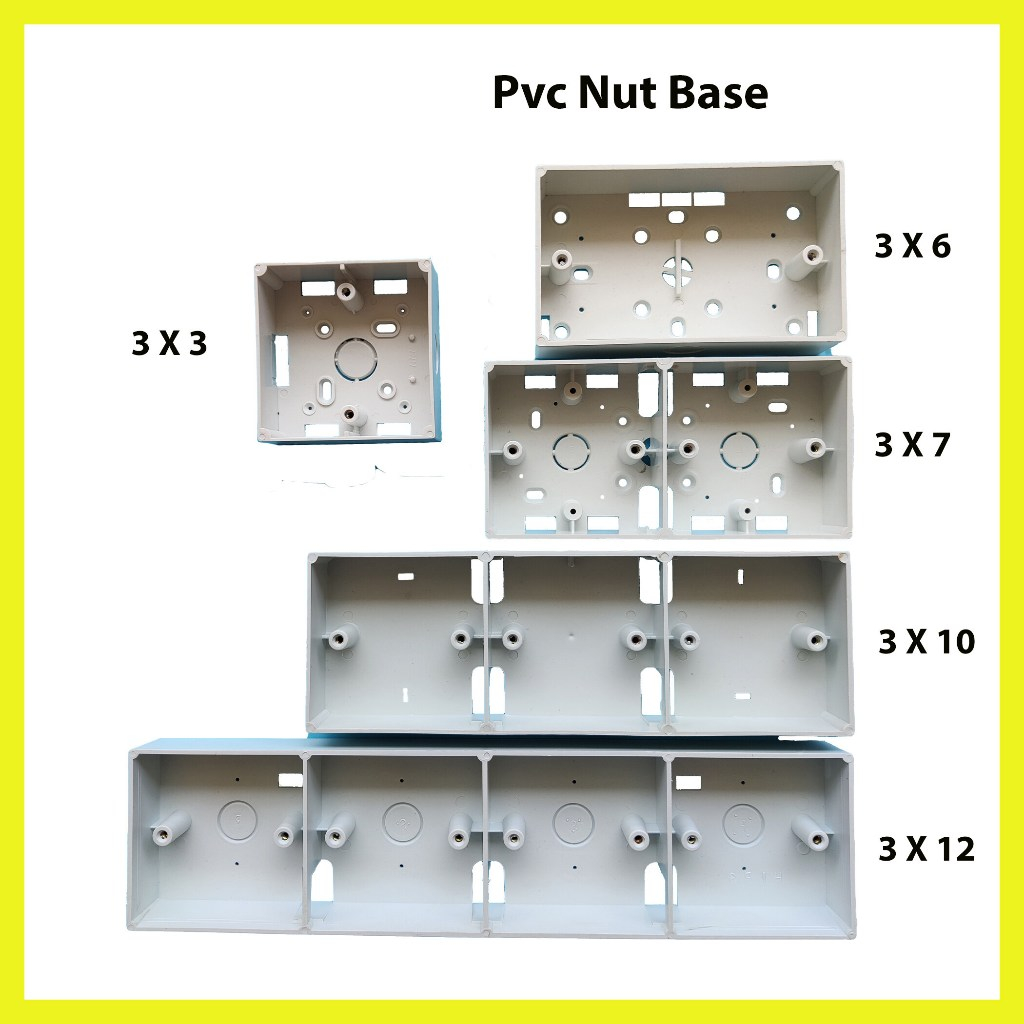 PVC Nut Box/ Electrical Box/ Base 3x3 / 3x7 / 3x10 / 3x12 / 3x6 ...