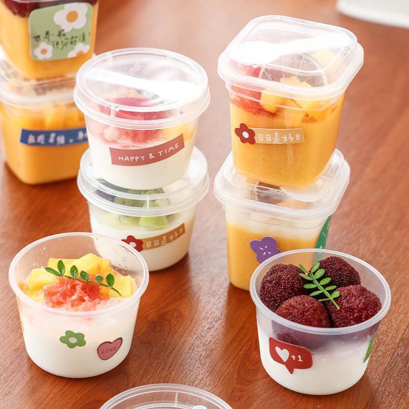 Bekas Kek Plastik pp Bekas Puding Comel Bekas Plastik Cake Box include spoon/Pudding Cup ...